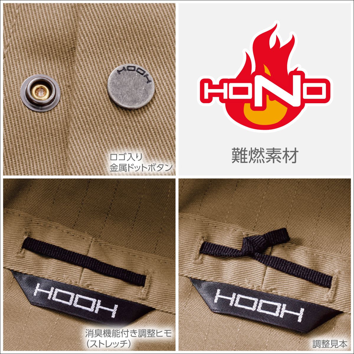 422難燃丈長溶接帽子(ツバ有) - HOOH VILEA 作業着と電動ファン付き快適ウェアの村上被服