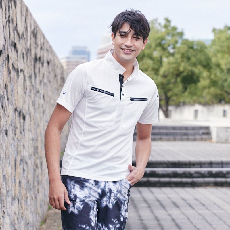 605ミニ衿半袖ポロシャツ - HOOH VILEA 作業着と電動ファン付き快適ウェアの村上被服