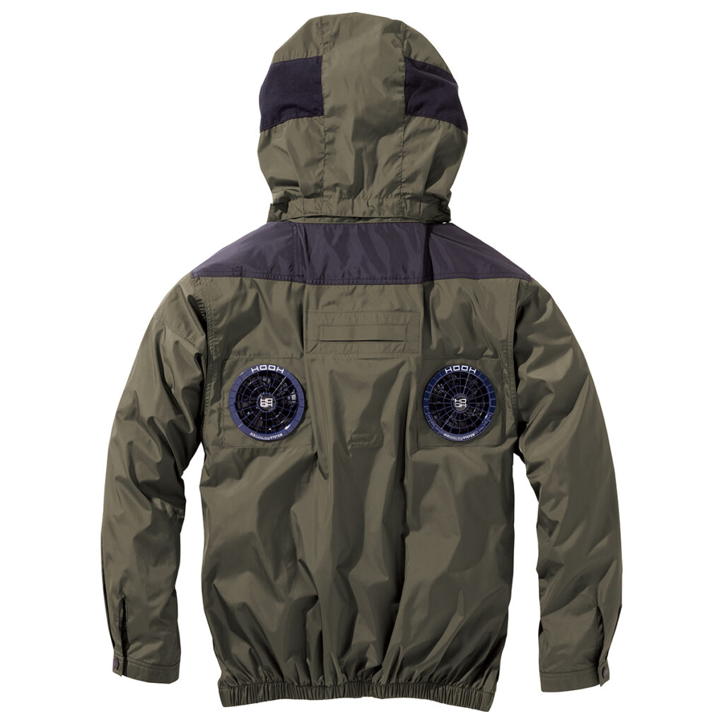 V1122ミドルファン長袖フードジャケット - HOOH VILEA 作業着と電動ファン付き快適ウェアの村上被服