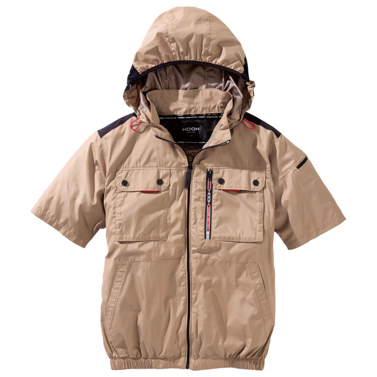 V1127ミドルファン半袖フードジャケット - HOOH VILEA 作業着と電動ファン付き快適ウェアの村上被服