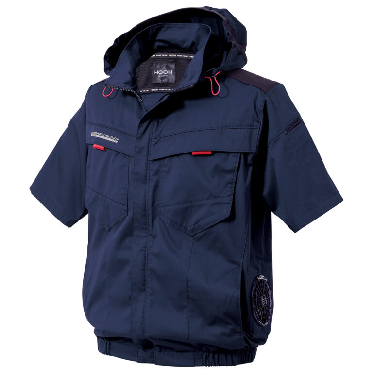 V2517サイドファン半袖フードジャケット - HOOH VILEA 作業着と電動ファン付き快適ウェアの村上被服