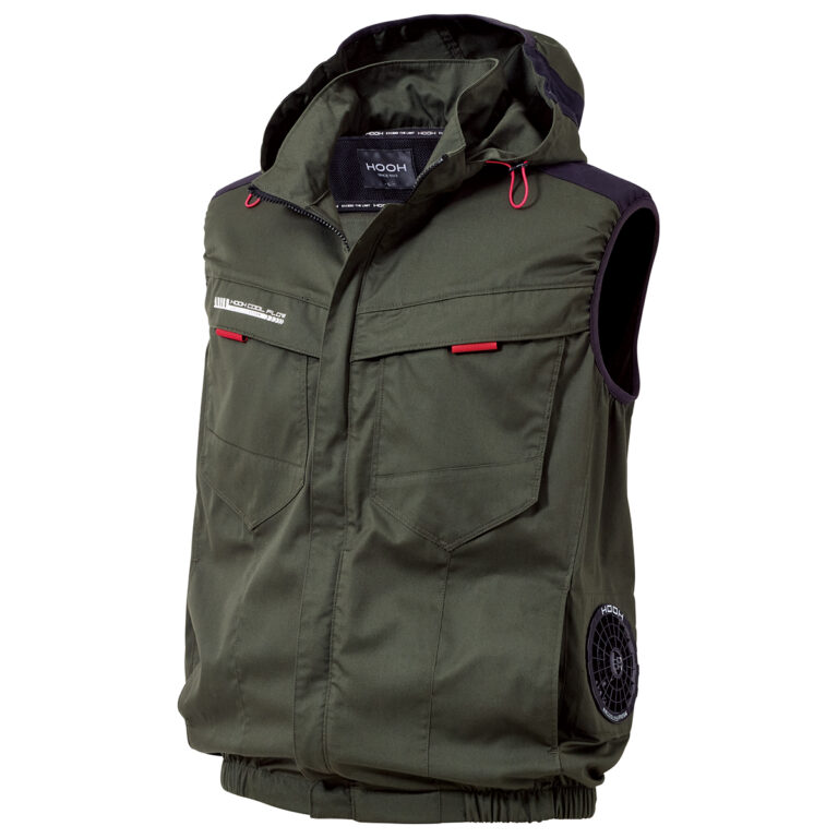 V2519サイドファンフードベスト - HOOH VILEA 作業着と電動ファン付き快適ウェアの村上被服