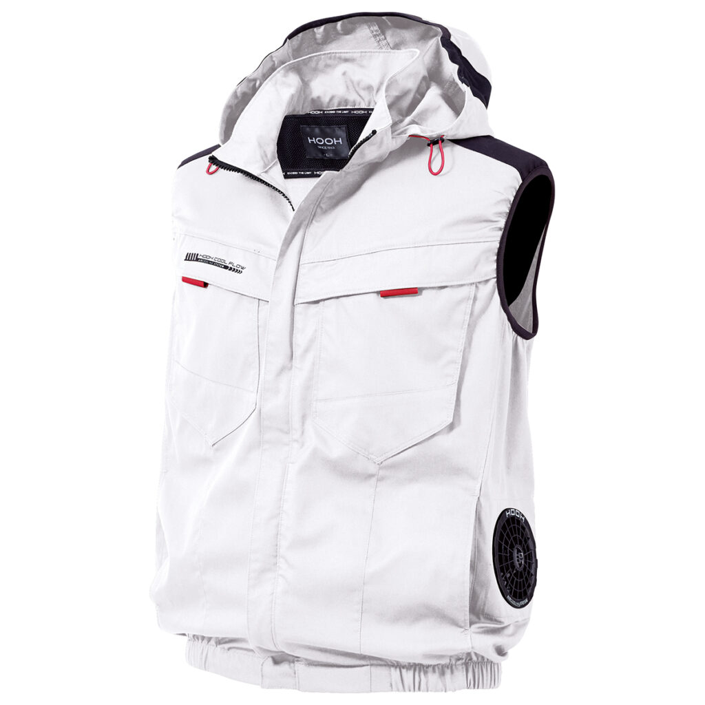 V2519サイドファンフードベスト - HOOH VILEA 作業着と電動ファン付き快適ウェアの村上被服