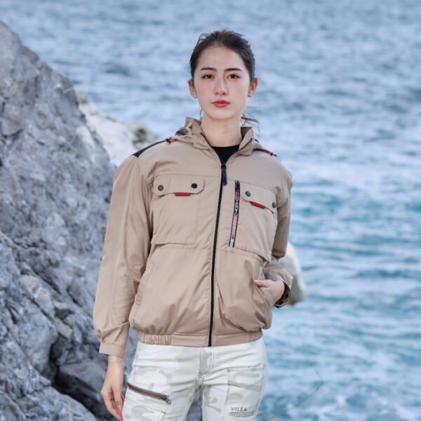 V1122ミドルファン長袖フードジャケット - HOOH VILEA 作業着と電動ファン付き快適ウェアの村上被服